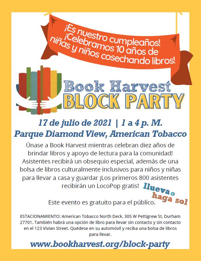 Book Harvest Block Party | Durham PreK