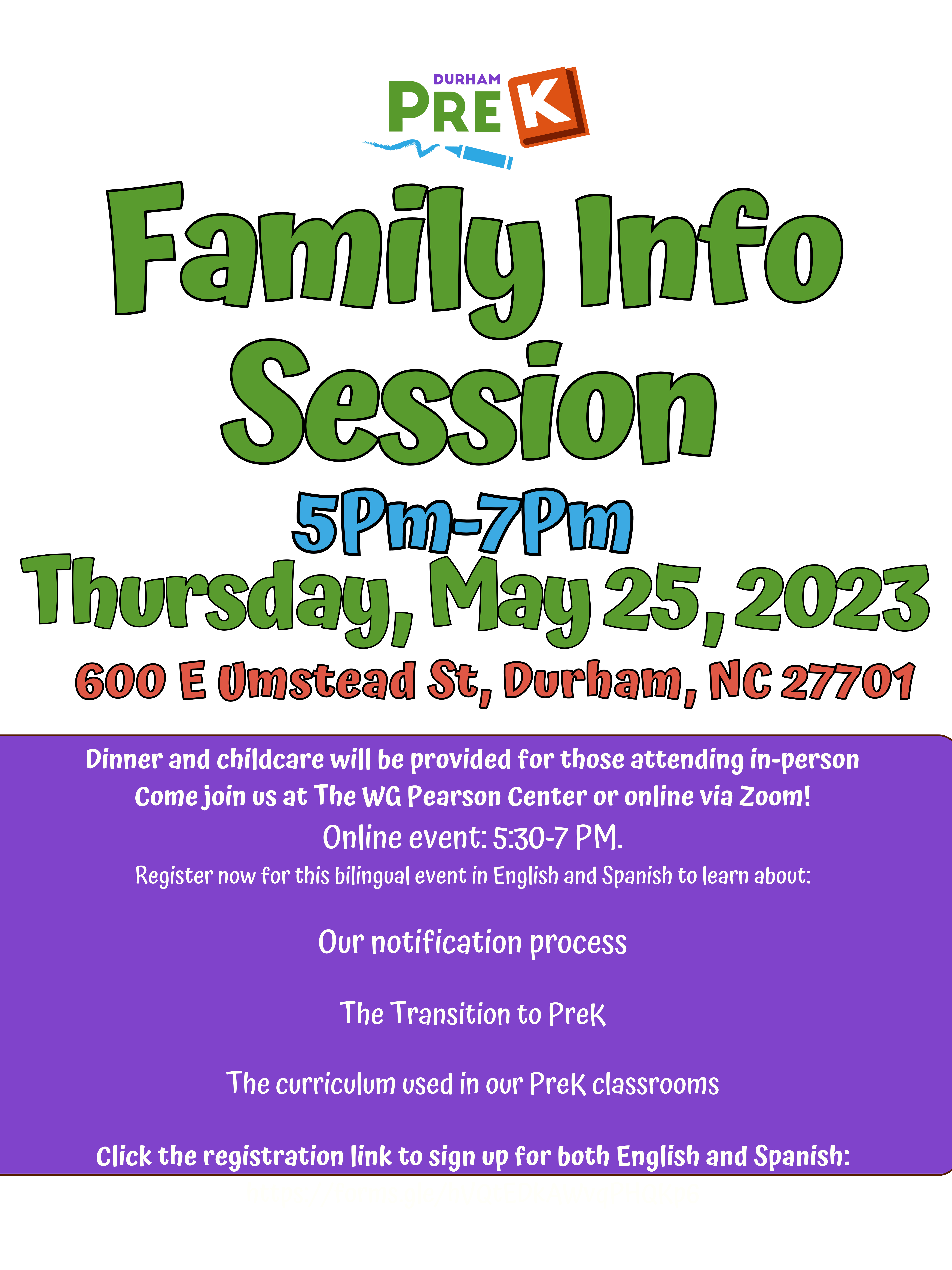 Family Information Session May 25th | Durham PreK